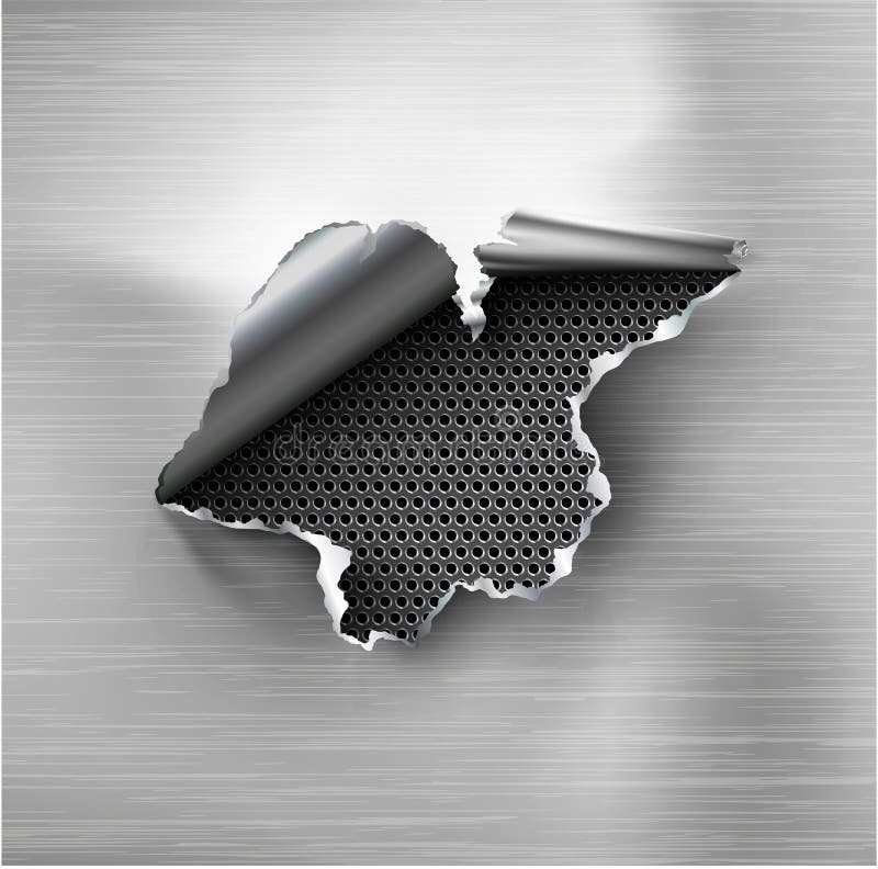 Ragged Hole Torn in Ripped Steel on Metal Stock Illustration ... Ragged Hole Torn in Ripped Steel on Metal Stock Illustration ...