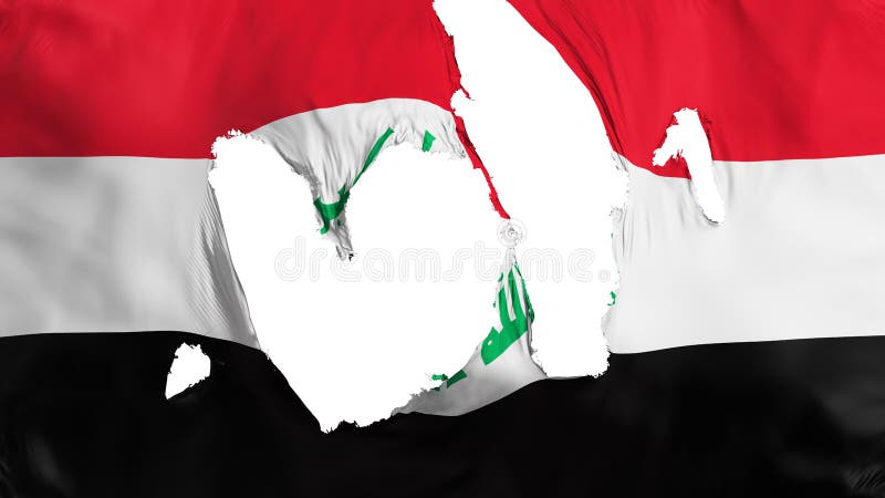 Destroyed Iraq flag stock image. Image of damaged, holes - 152030091