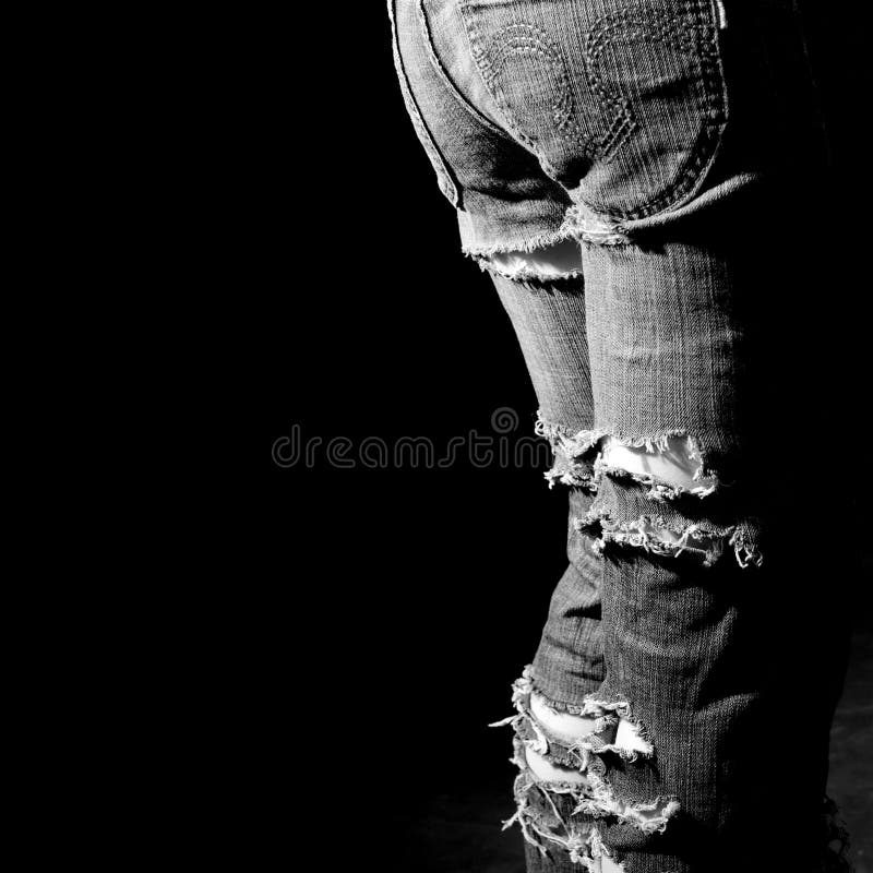 Ragged jeans stock photo. Image of sexual, fashion, jeans - 5235884