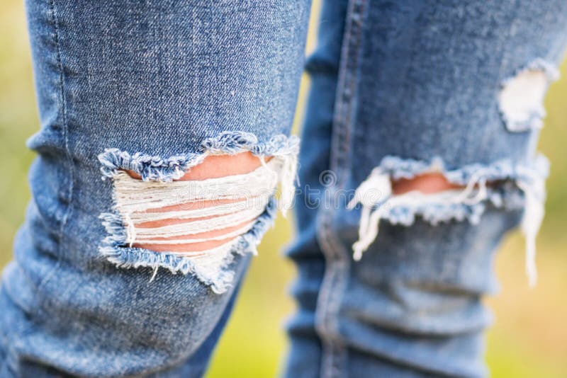 Ragged jeans close-up stock image. Image of grunge, abstract - 102134061