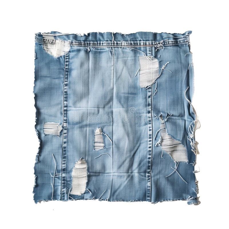 Ragged Jeans Square Cloth Piece Stock Image - Image of modern, ragged ...