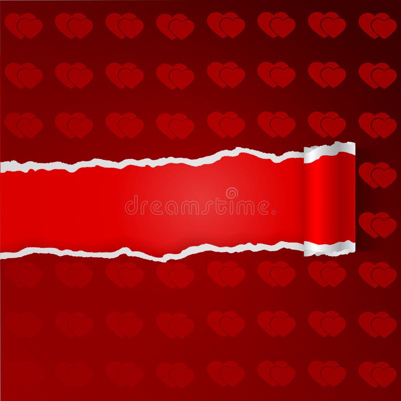Ragged Paper with Pattern of Hearts Stock Vector - Illustration of ...