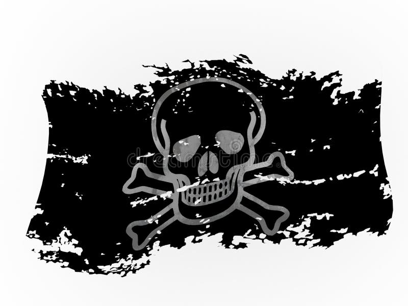 Ragged Pirate Flag 3d Rendering Stock Illustration - Illustration of ...