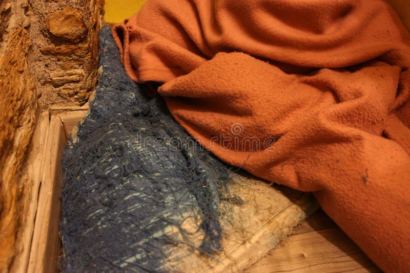 Ragged Rags. Several Pink and Blue Piles Thrown in the Corner Stock ...