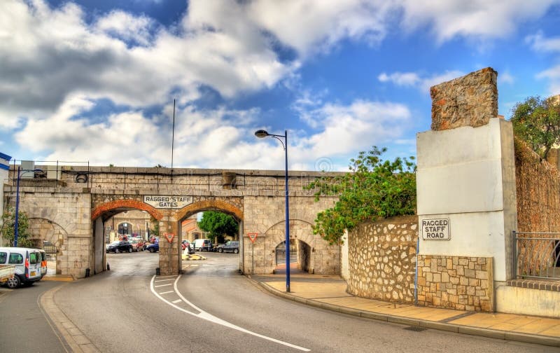 Ragged Staff Gates in Gibraltar Stock Photo - Image of army, entrance ...