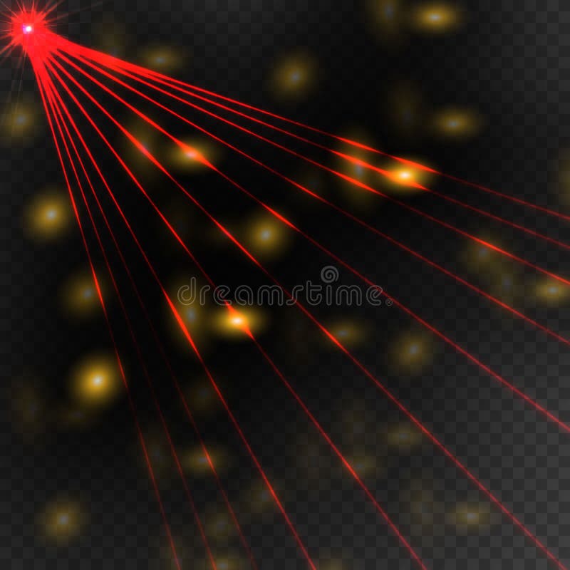 Raggio Laser Rosso Astratto Trasparente Isolato Su Fondo Nero ...