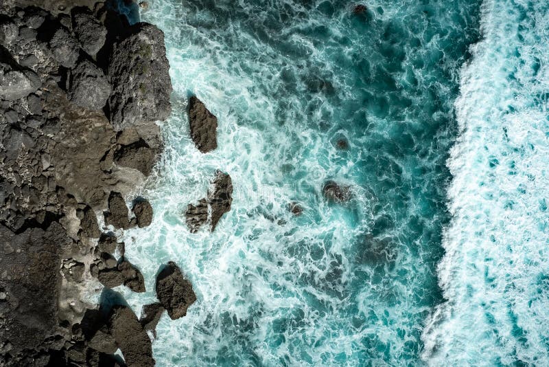 Raging Blue Waves of the Ocean Run and Break Stock Image - Image of ...