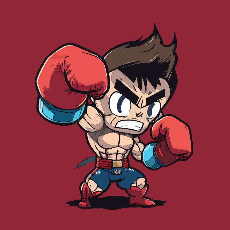 Raging cartoon boxing boy stock illustration. Illustration of angry ...
