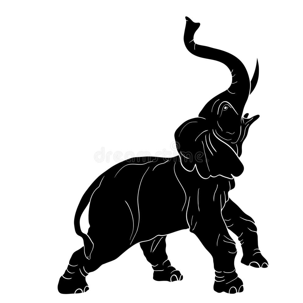 Elephant Profile Silhouette Stock Illustrations – 589 Elephant Profile ...