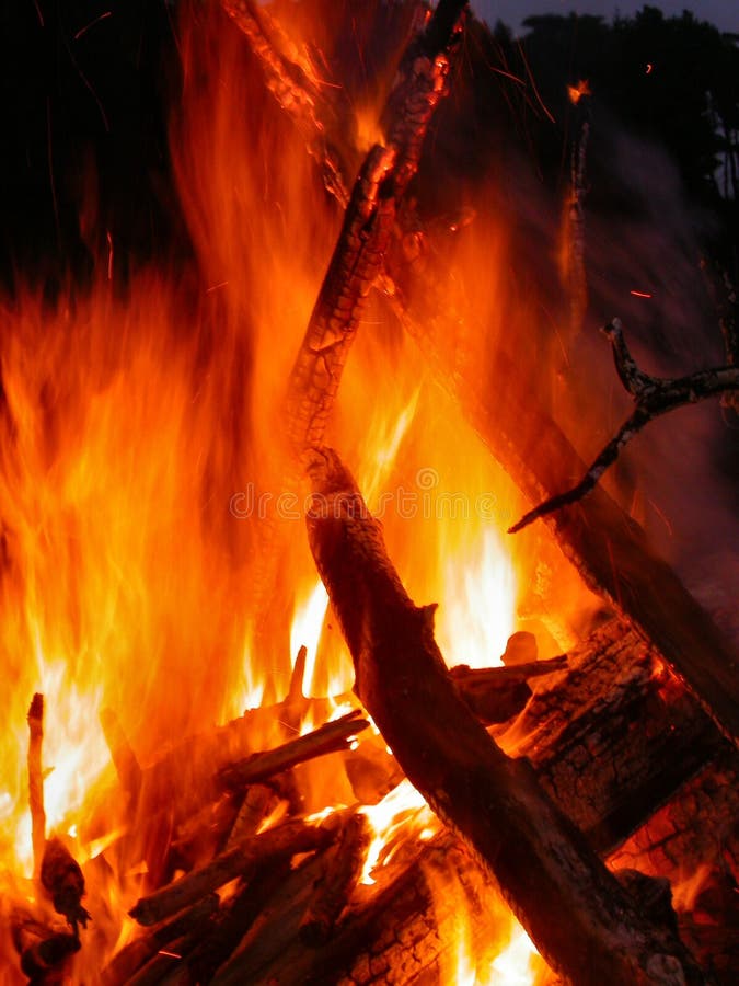 Raging flames of bonfire stock image. Image of rage, orange - 3005201