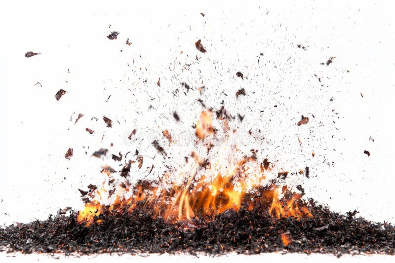 Raging Flames with Detailed Flying Embers, Warm Tones and Sharp ...