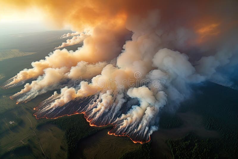 Raging Forest Fire - AI Generated Stock Illustration - Illustration of ...