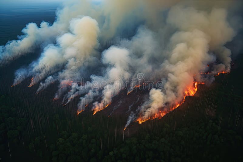 Raging Forest Fire - AI Generated Stock Illustration - Illustration of ...