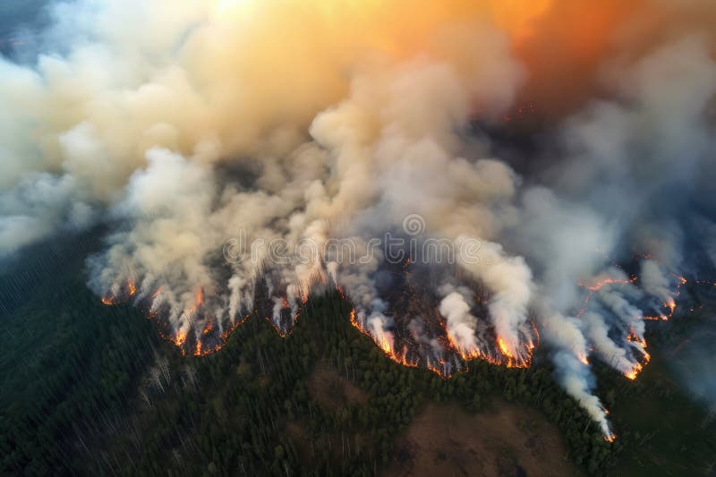 Raging Forest Fire - AI Generated Stock Illustration - Illustration of ...