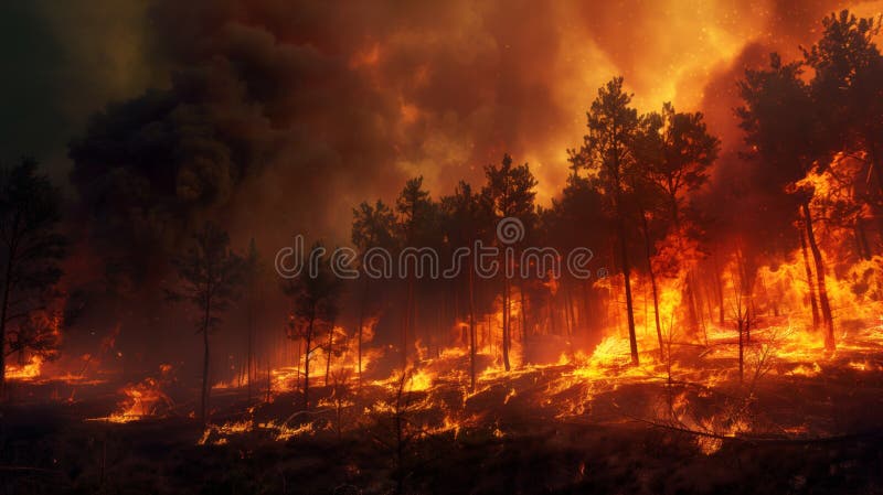 Raging Forest Fire: the Devastating Impact of Wildfires Stock Photo ...