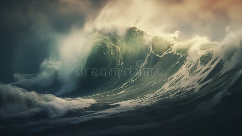 Raging Huge Waves during an Incredibly Powerful Storm, Stock Photo ...