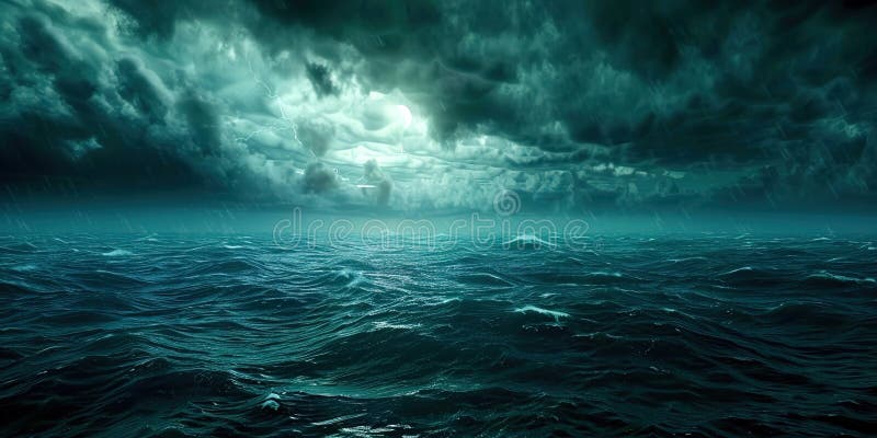 Raging night sea stock photo. Image of evening, cloud - 329659268