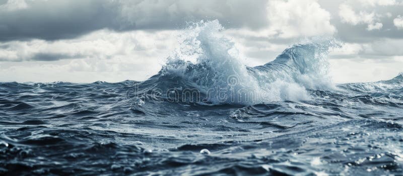 Raging ocean waves, banner stock illustration. Illustration of choppy ...