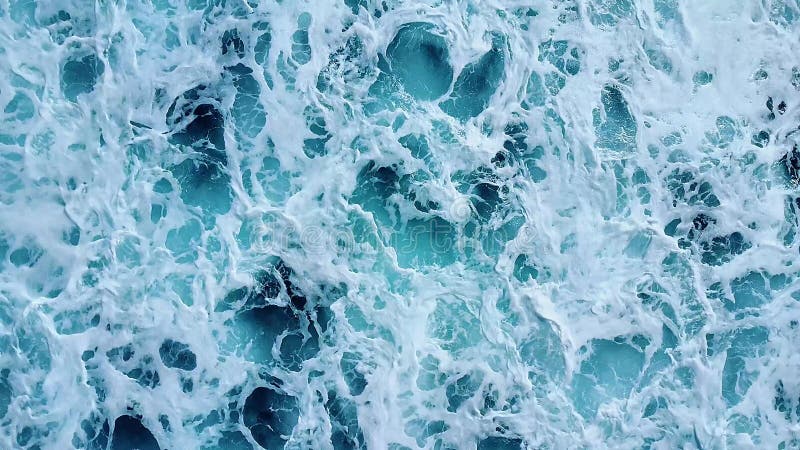 Raging Powerful Ocean Waves Aerial View Stock Footage - Video of nature ...