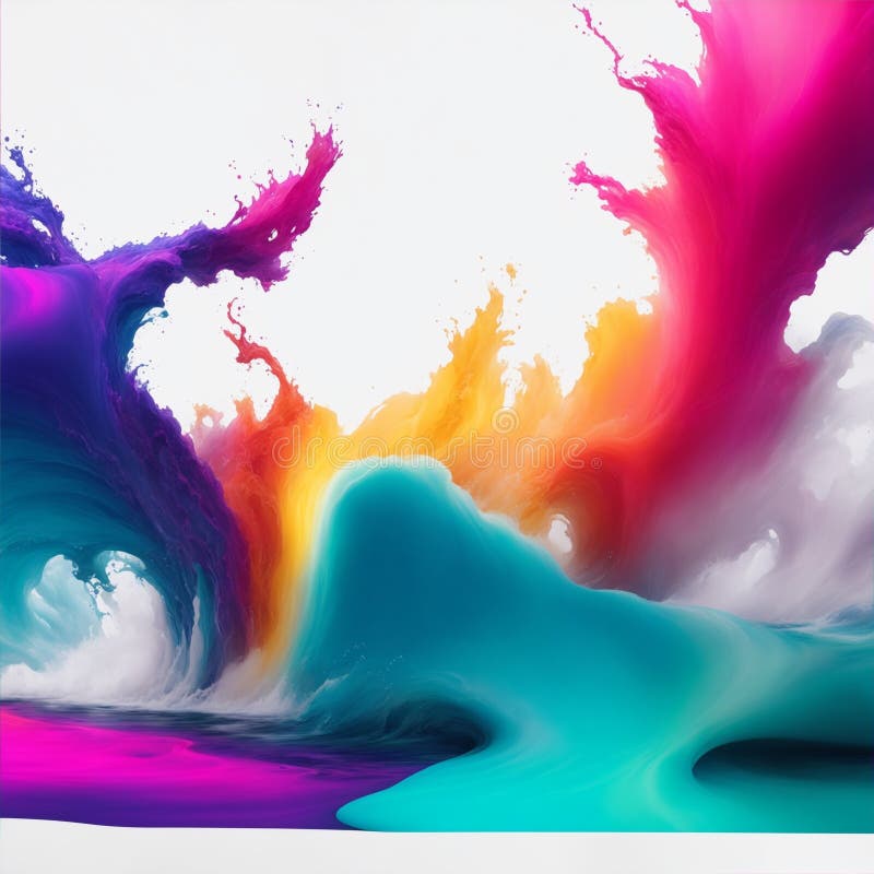 Raging River, Hyper Color on White Background Stock Illustration ...