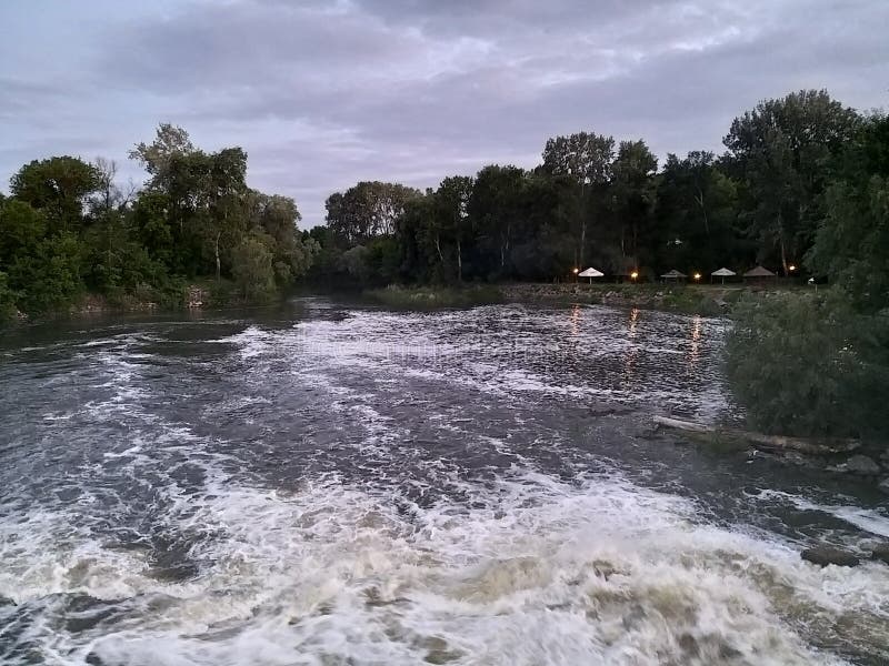 The Raging River is Like a Waterfall Stock Photo - Image of watercourse ...