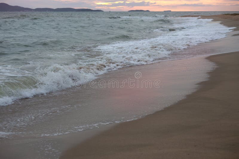Raging Sea with Sunset Sky Background Stock Photo - Image of water ...