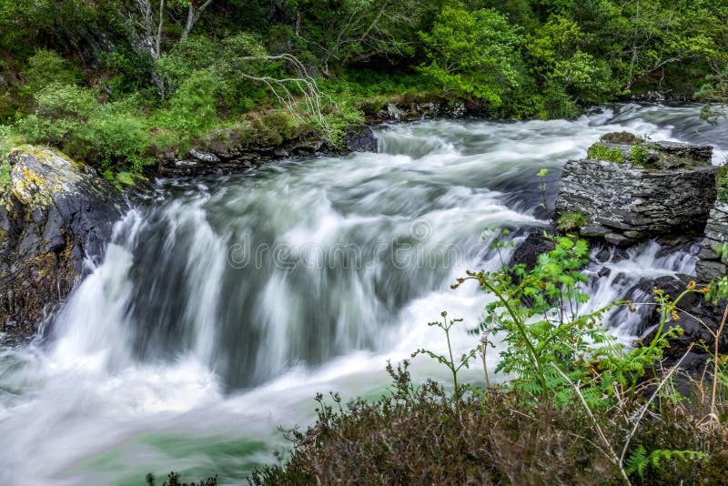 Raging Torrent Pouring Out of Loch Morar Stock Image - Image of green ...
