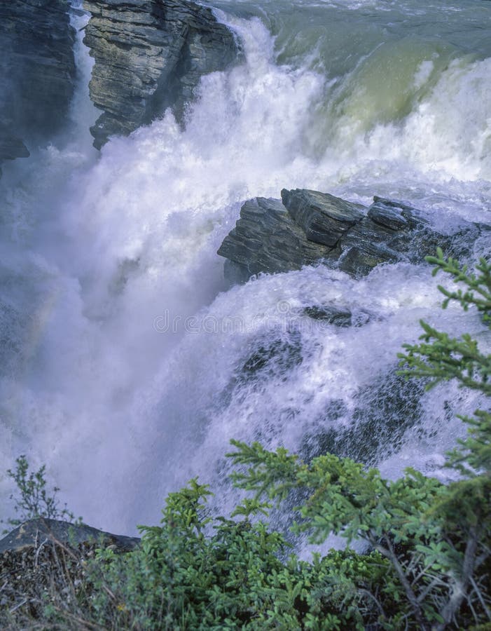 Raging Waterfall and river stock photo. Image of landscape - 113943178