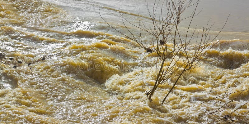 Raging Waters and Murky after Several Days of Rain Stock Photo - Image ...