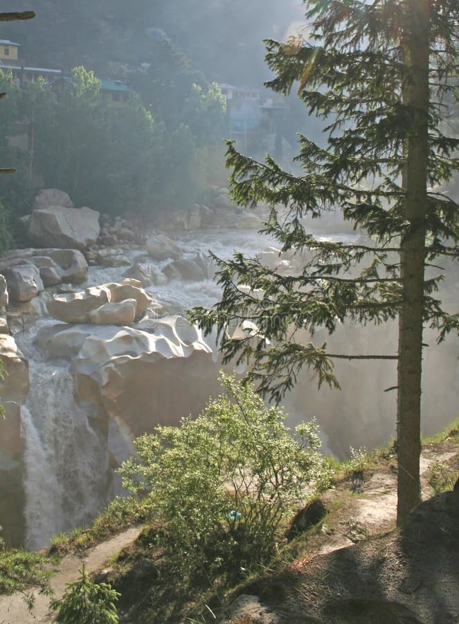 Wild Raging Himalayan River Torrent Manali India Stock Photo - Image of ...