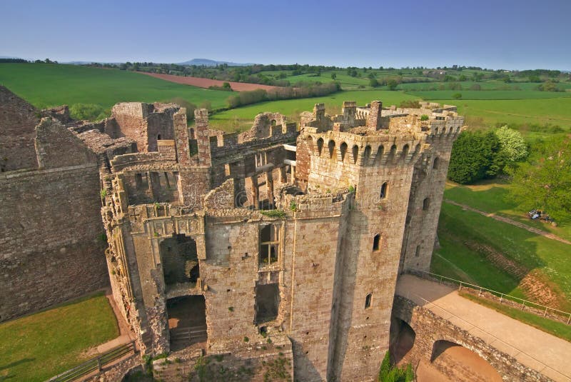 Raglan Castle stock photo. Image of buildings, blue, europe - 2633314