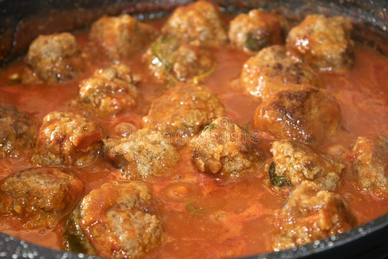 Ragout of meatballs stock image. Image of balls, diet - 55590207