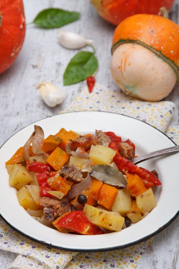 Ragout with pumpkin stock photo. Image of pumpkin, paprika - 27358966