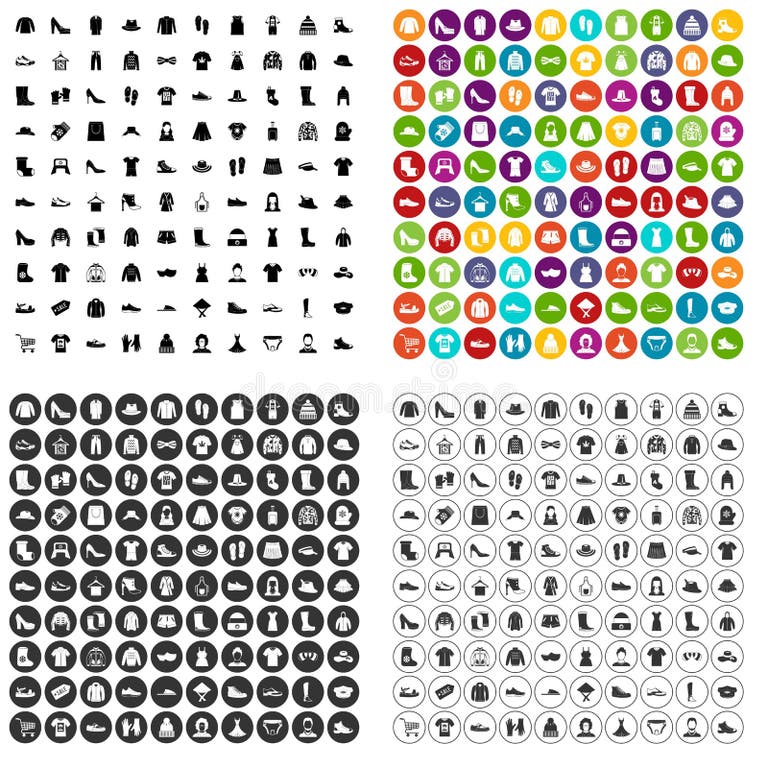 100 Rags Icons Set Vector Variant Stock Vector - Illustration of ...