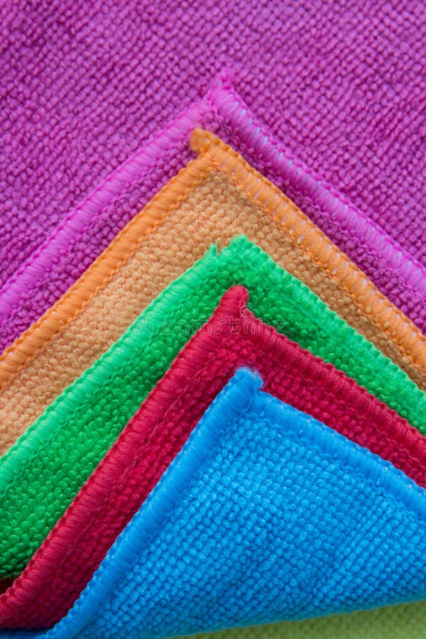 Microfiber Fabric Set,rags Multicolored for Indoor Cleaning Stock Photo ...