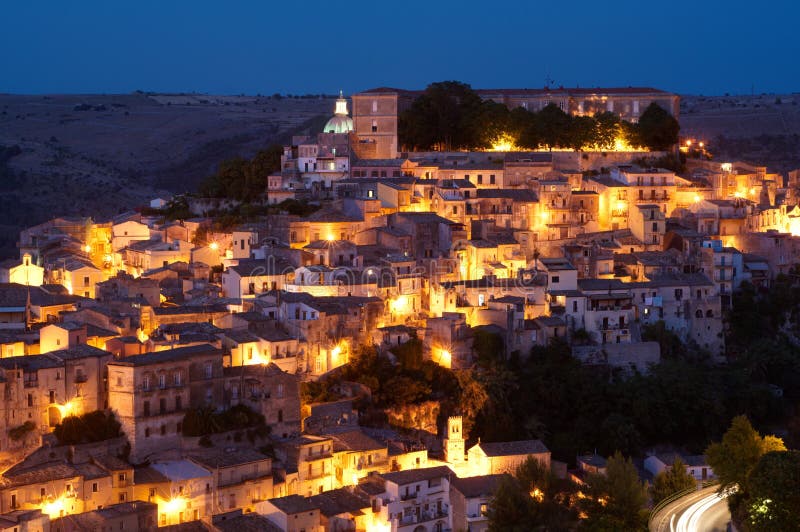 Ragusa at dusk stock photo. Image of sunset, ragusa, architecture - 8997034
