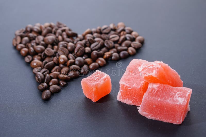 Rahat Locum with Coffee Beans Stock Photo - Image of drink, diet: 108444630