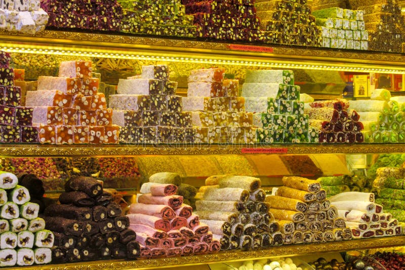 Turkse Markt Traditionele Handel in Istanbul Grand Bazar Die Snoep En ...