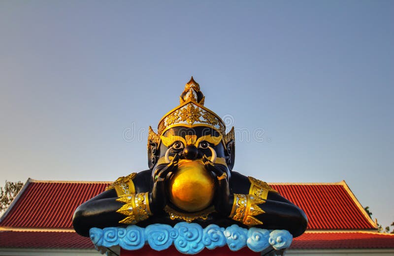 The Moon in Rahu Mouth at Wat Saman Stock Image - Image of black, rahu ...