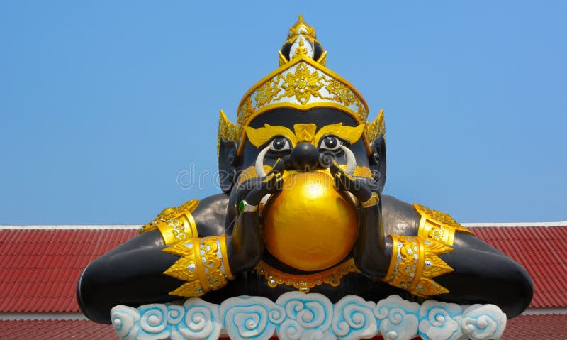 The Moon in Rahu Mouth at Wat Saman Stock Image - Image of black, rahu ...