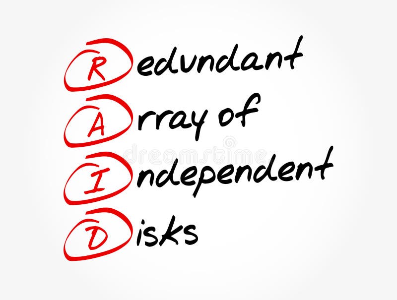 RAID - Redundant Array of Independent Disks Acronym, Technology Concept ...