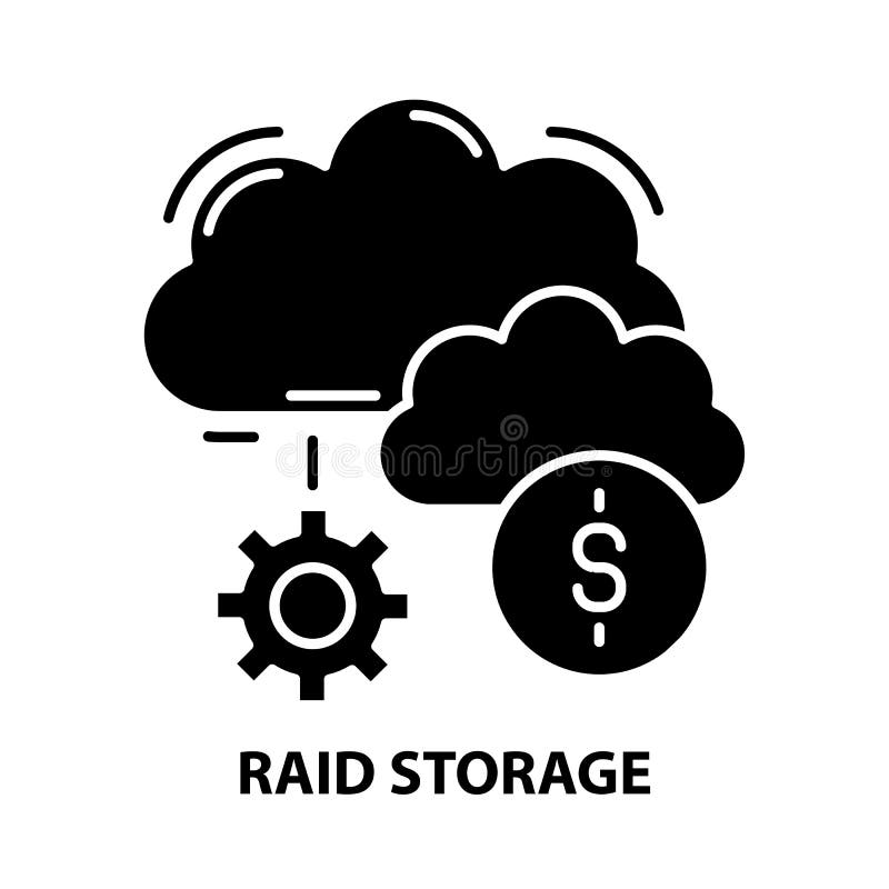 Raid Storage Icon, Black Vector Sign with Editable Strokes, Concept ...