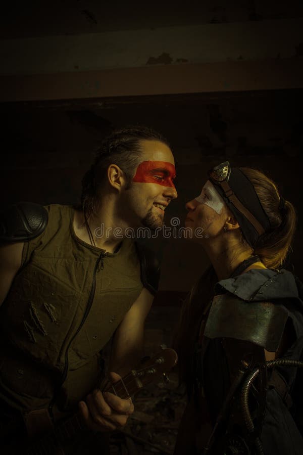 Post-apocalyptic romance stock photo. Image of pretty - 244062770