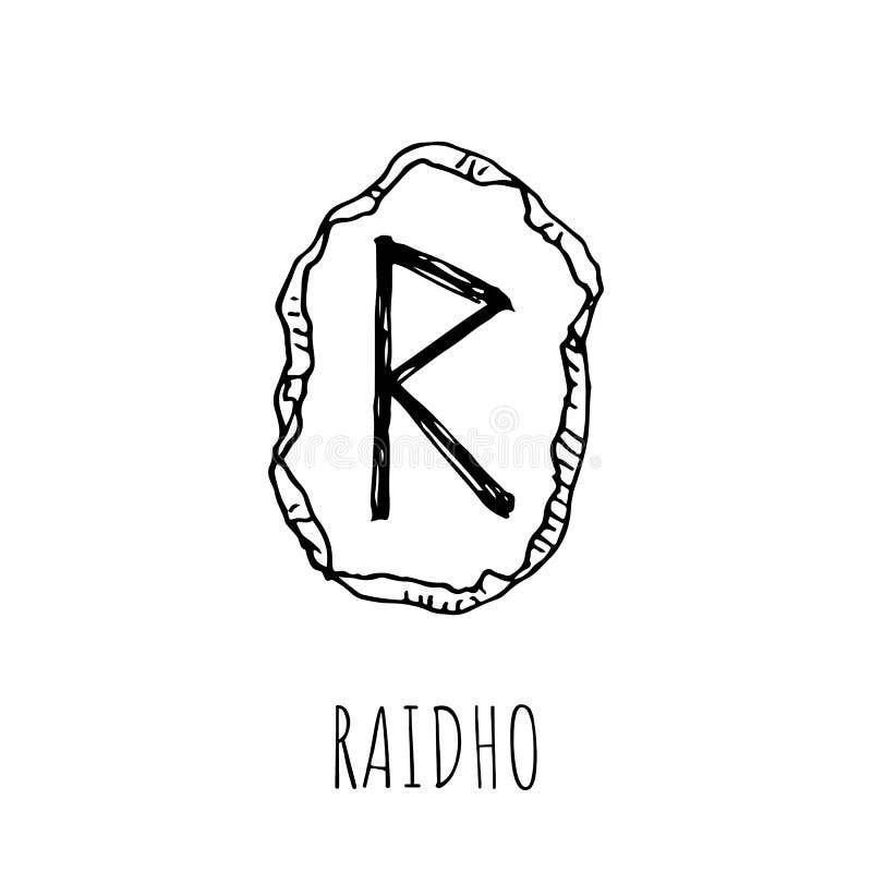 Raidho Rune Written on a Stone. Vector Illustration Stock Vector ...