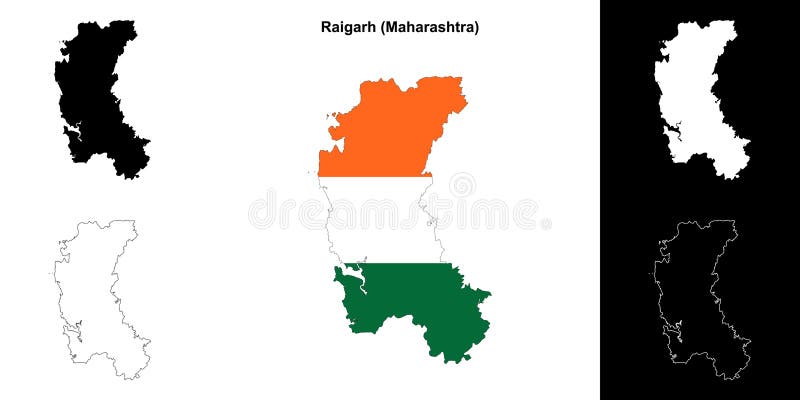 Raigarh outline map stock vector. Illustration of maharashtra - 368832311