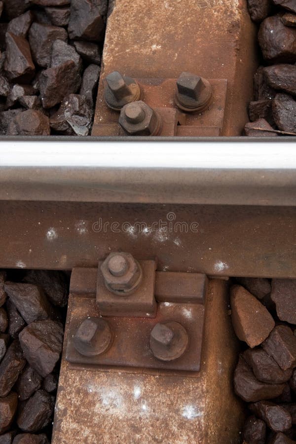 Attachment Train Rail System with Tie Plate Stock Image - Image of ...