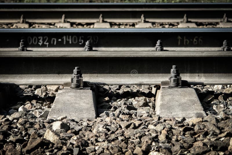 Rail anchors and joints stock image. Image of transit - 93102665