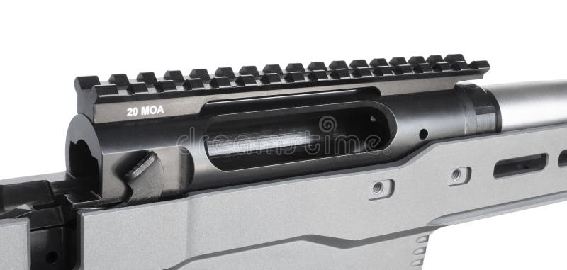 Rail for Mounting a Rifle Scope on a Rifle Stock Image - Image of grey ...