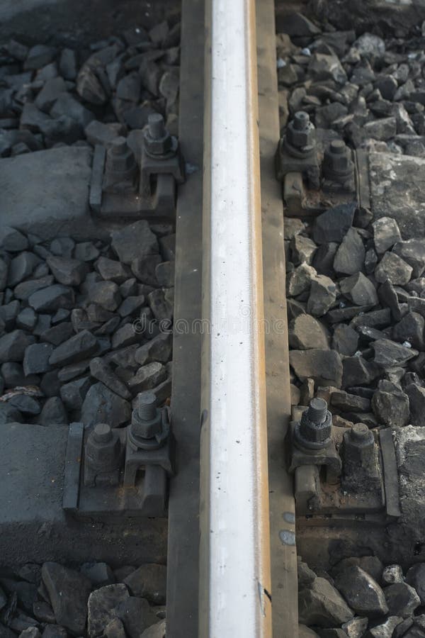 Rail Branching. Railway Close Up. Rails for High-speed Trains Stock ...