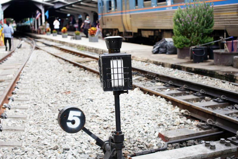 Rail Changeover Switch Number 5 at the Train Station Stock Image ...